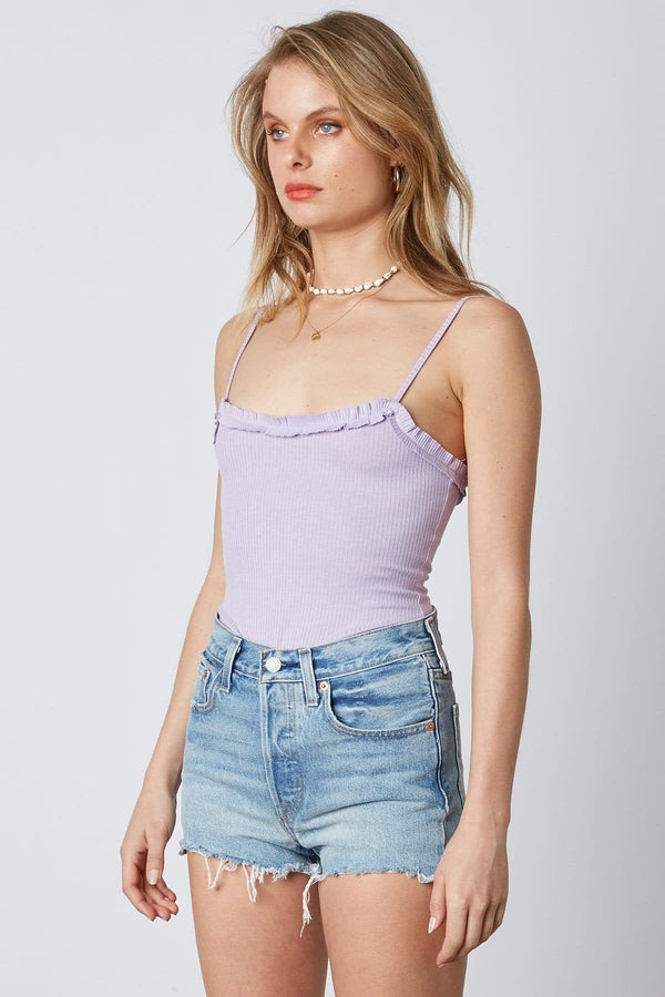 Lilac Ribbed Bodysuit - COUTONIC